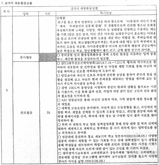 수시장인 서울대 경찰대 서강대 사회학과 정치외교학과 학생부 생기부 예시 샘플 네이버 블로그