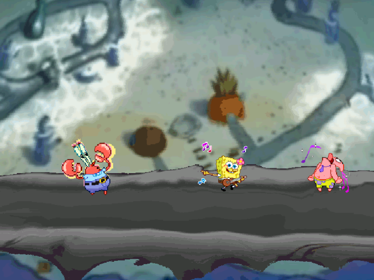 Spongebob Stage SSB by sumin2393 - [ LOW RES ROOM ] - Mugen Free For All