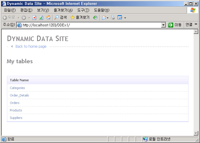 신속한 웹 개발을 위한 ASP.NET Dynamic Data